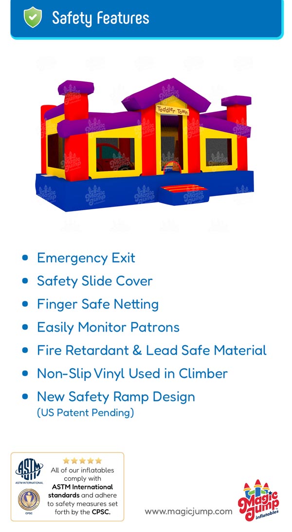 Toddler Town 23'x13'x12' | Toddler Inflatable Combo, Bounce and Slide ...