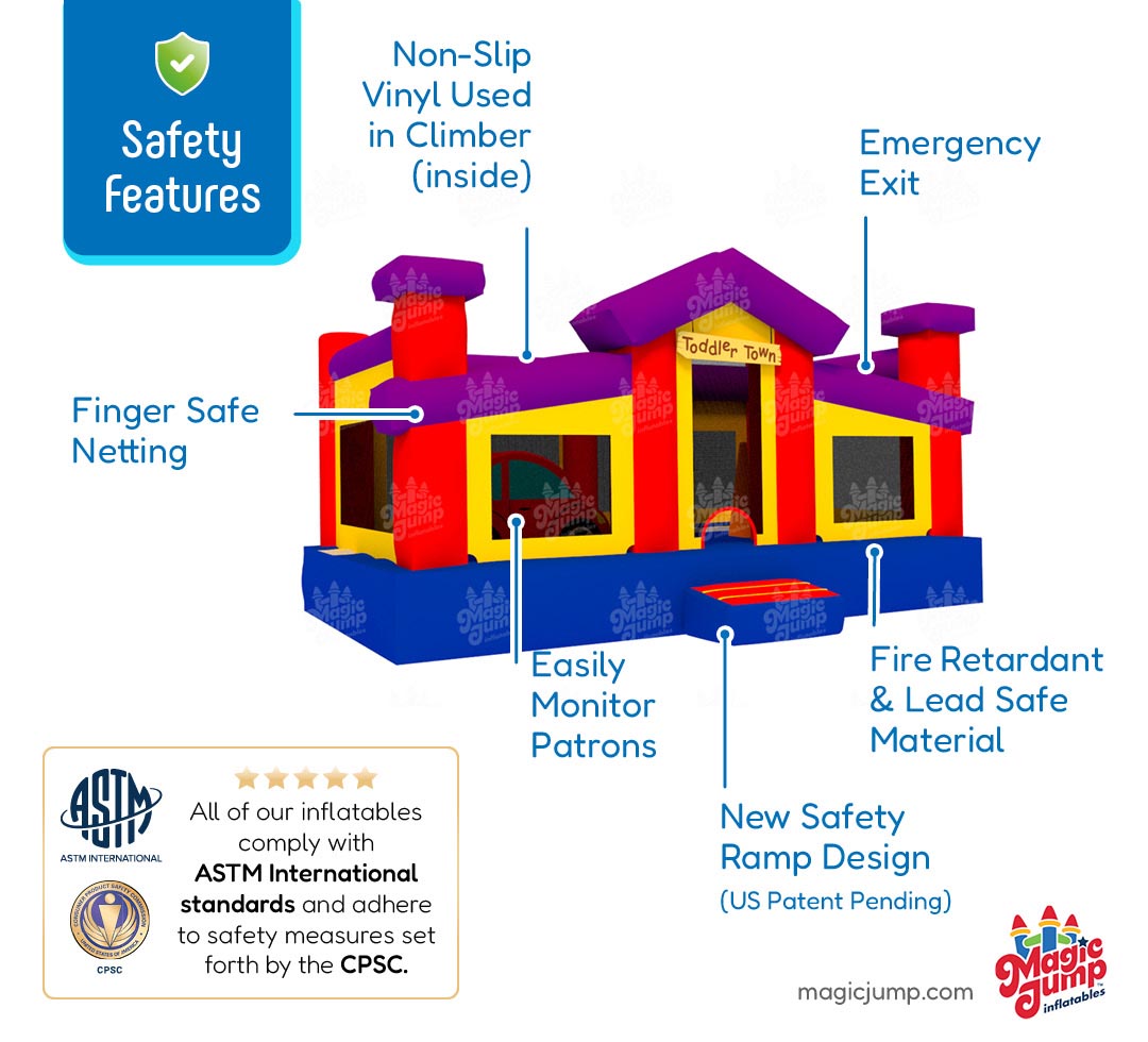 Toddler Town 23'x13'x12' | Toddler Inflatable Combo, Bounce and Slide ...