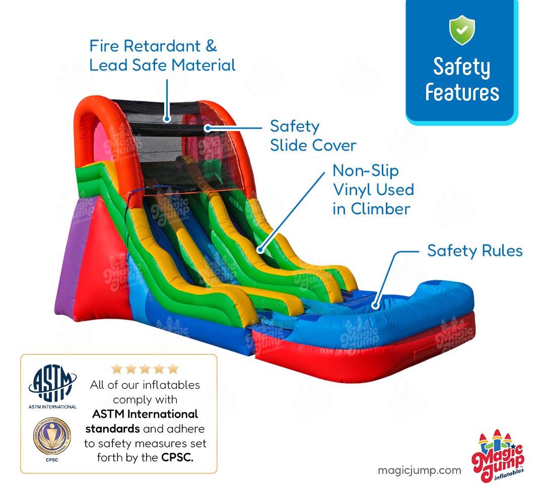 17 Fun Dual Slide | Wet or Dry Slide, Inflatable Dual Water Slide ...