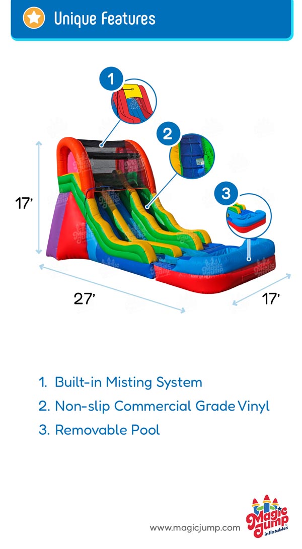 17 Fun Dual Slide | Wet or Dry Slide, Inflatable Dual Water Slide ...