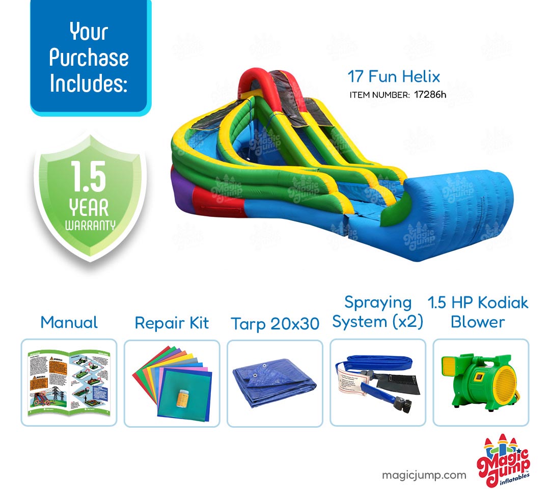 17 Fun Helix Slide | Wet or Dry Inflatable Helix Dual Water Slide ...