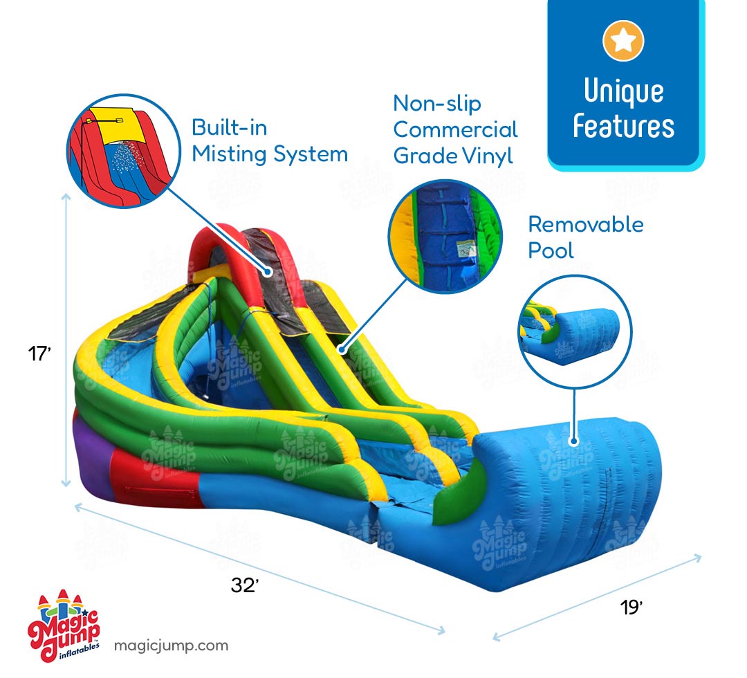 17 Fun Helix Slide | Wet or Dry Inflatable Helix Dual Water Slide ...