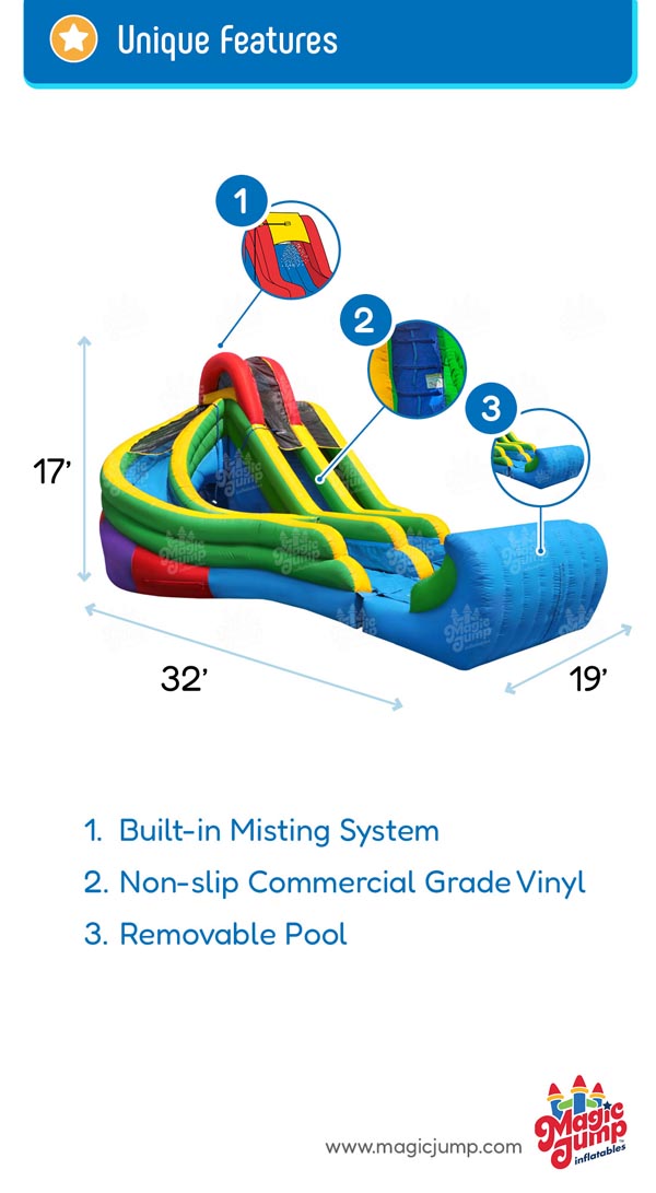 17 Fun Helix Slide | Wet or Dry Inflatable Helix Dual Water Slide ...