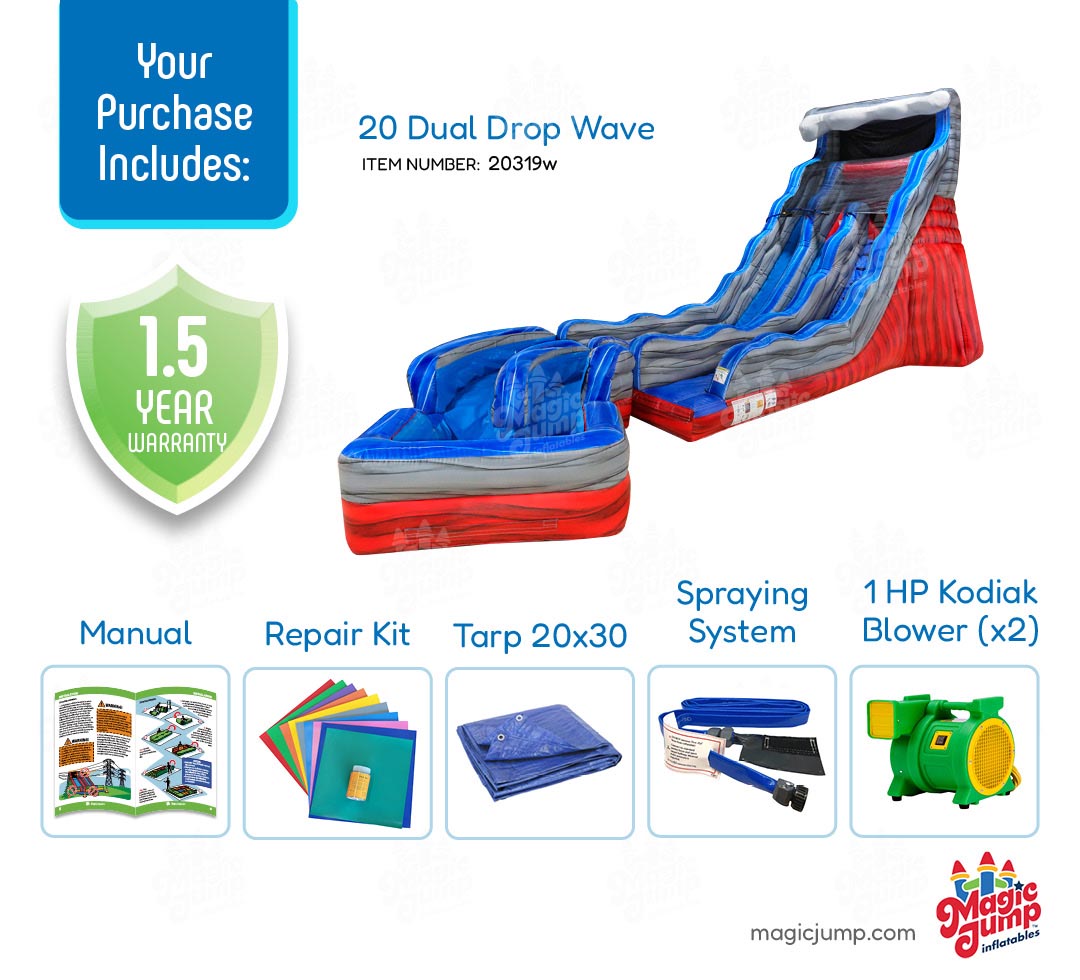 20 Dual Drop Wave Slide | Waterslide | Magic Jump, Inc.